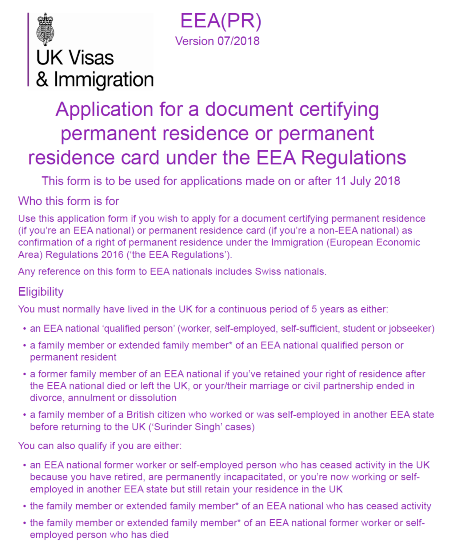 Some Worthwhile Tips on How to Fill the EEA (PR) Form Correctly ...